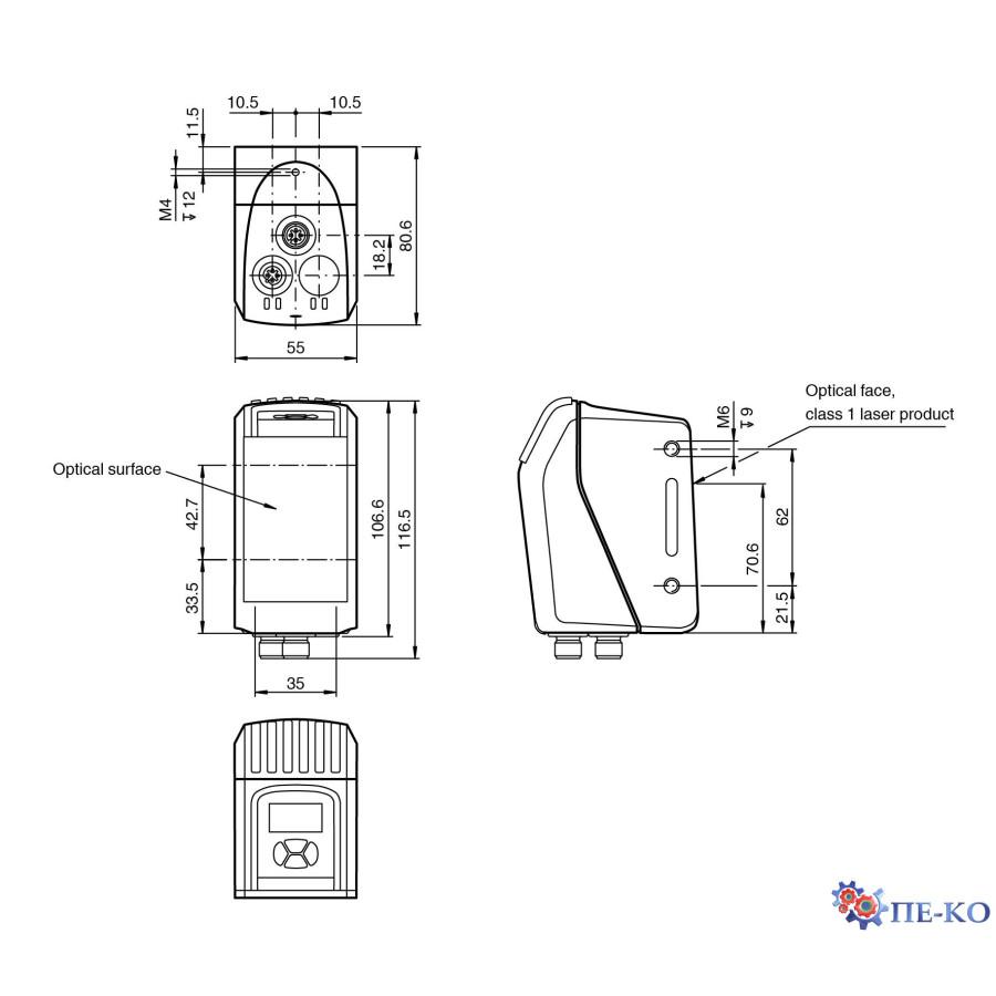 ᐉ Оптичний датчик відстані Pepperl+Fuchs OMR50M-R1000-SSI-V1V1B-T | Купити в Україні